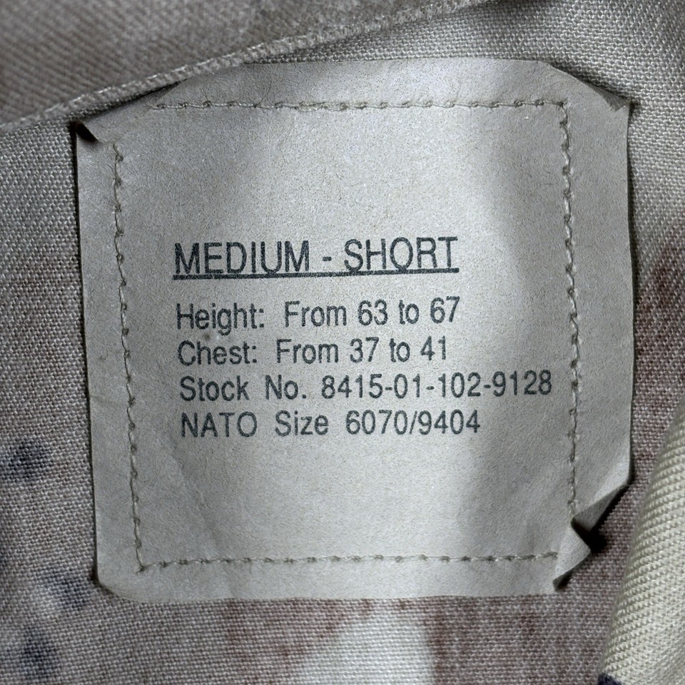 Vintage Military Jacket Men Med S Camo BDU Coat Chocolate Chip Desert ...