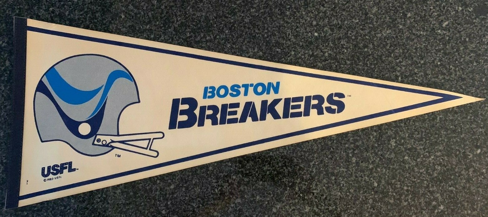 1983 Boston Breakers Full Size 12x30 Felt Pennant USFL Defunct | eBay