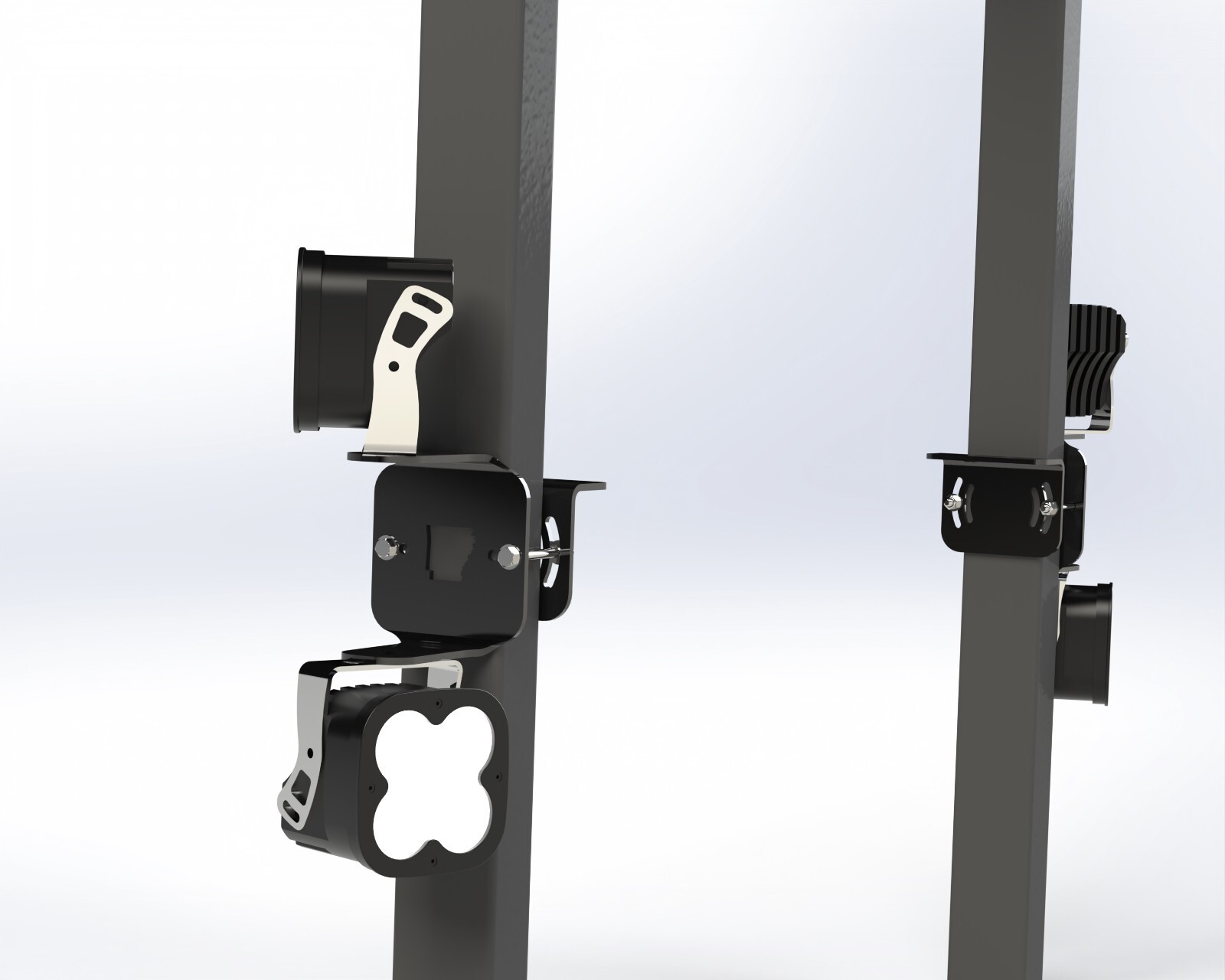 ROPS Light Mount Brackets with 2 LED Pods - USA MADE - Incl. Install ...