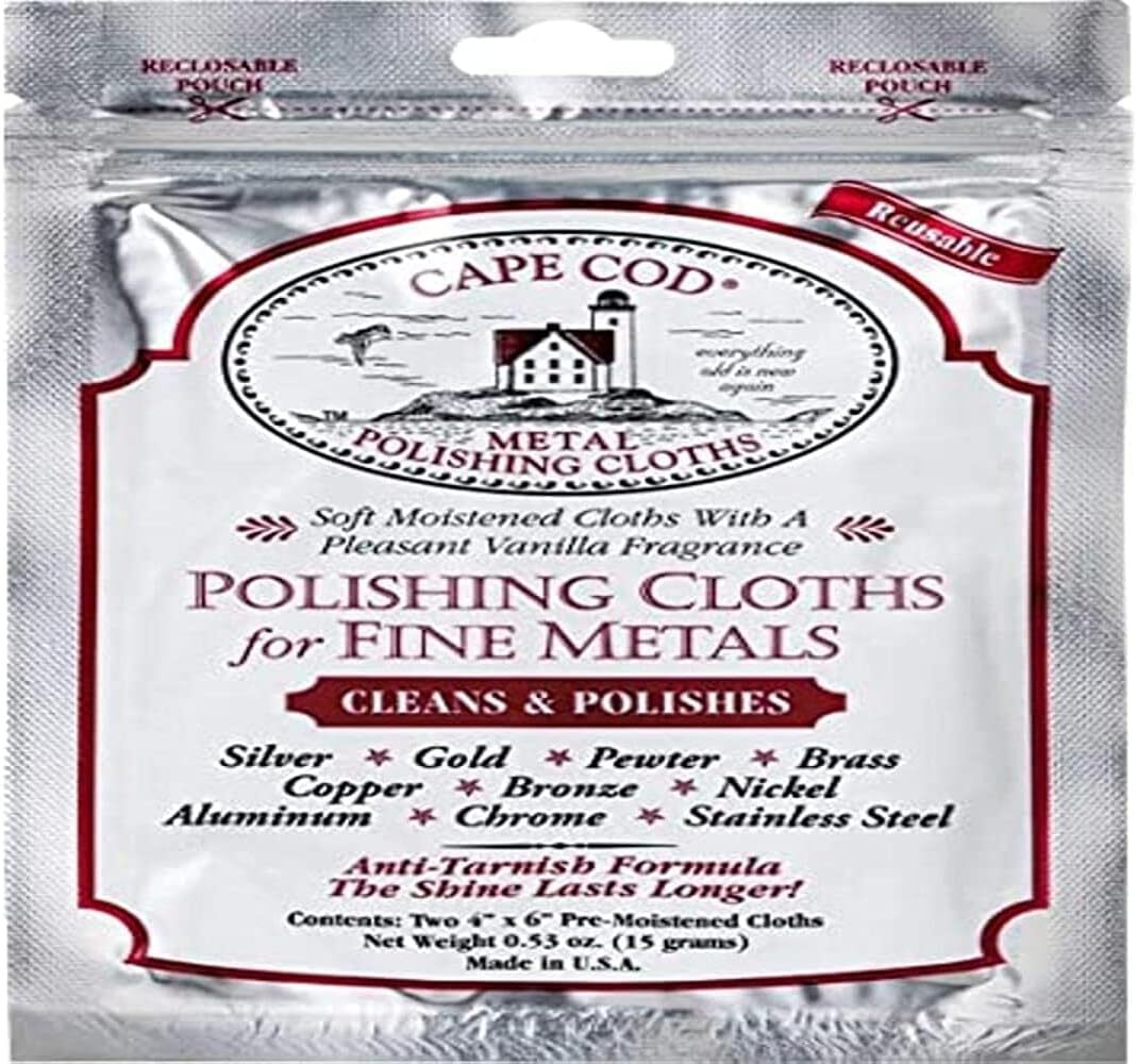 Cape Cod Polish Co Metal Polishing Cloths Foil Pouch 0.53oz, Stainless ...