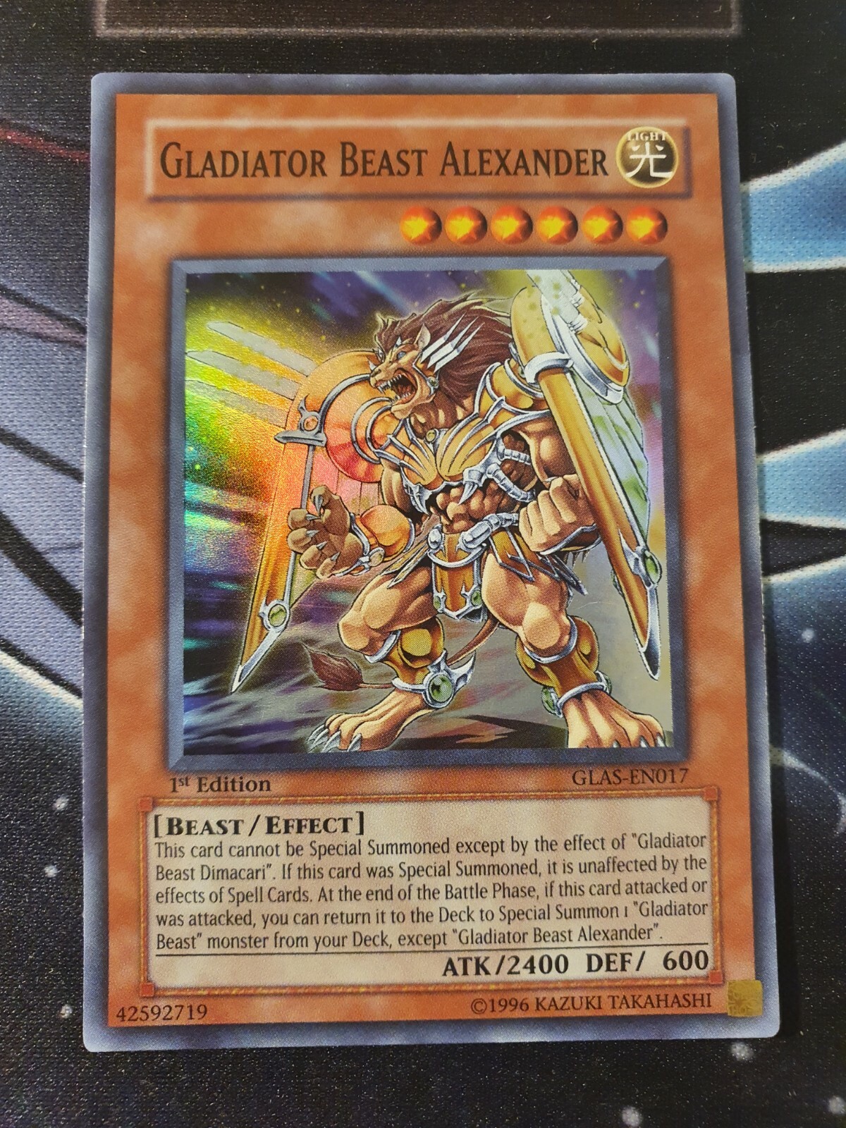 1x GLAS-EN017 Gladiator Beast Alexander 1st Edition Super Rare Yugioh ...