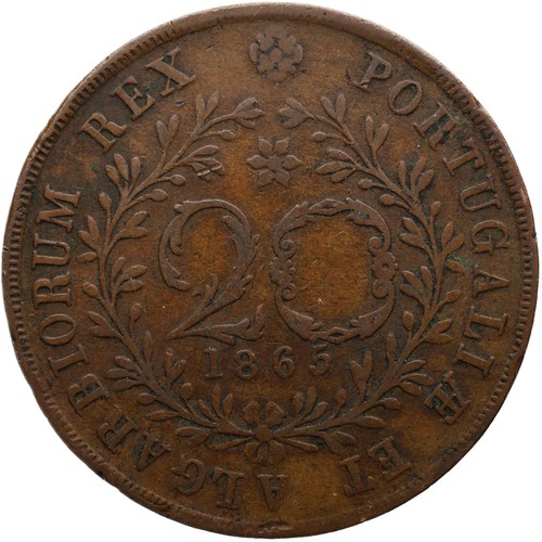1865 20 Reis Azores Portugal Coin Luiz I (MO3814-) | eBay