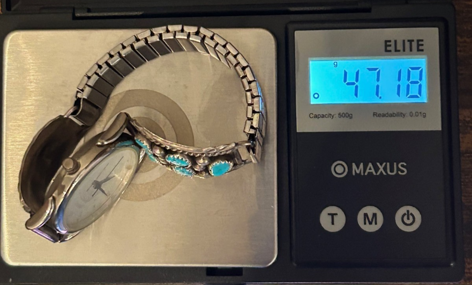 VTG Dorothy Martinez Sterling Silver Turquoise Watch Tips On Indian ...