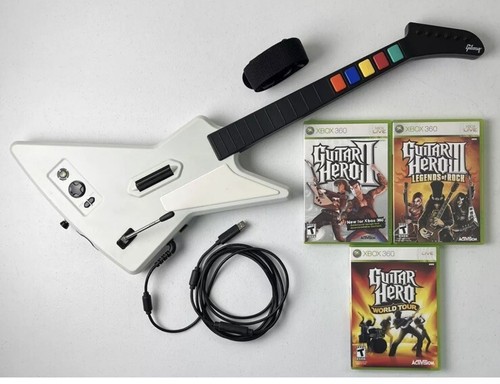 Xbox 360 Guitar Hero Xplorer Bundle w/ 3 Games World Tour Legends of ...