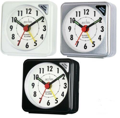 Acctim Ingot Mini Alarm Clock Quartz Movement Bedside Analog Pocket ...