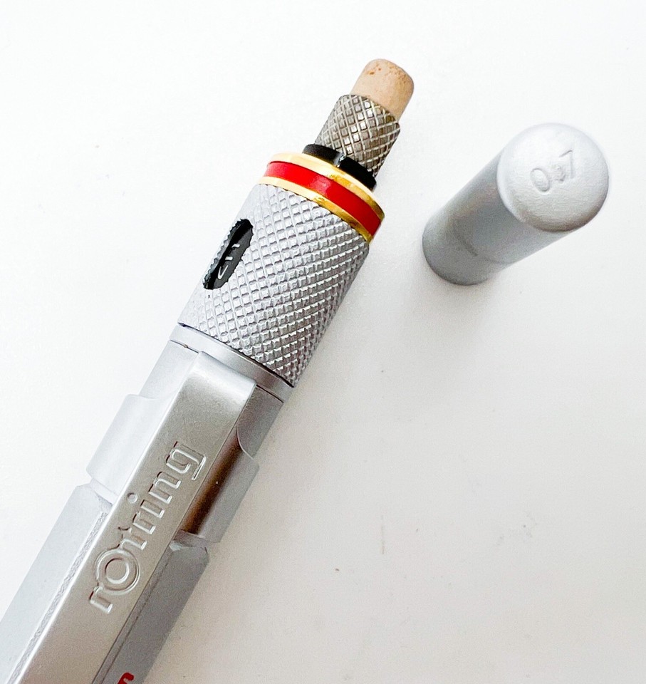 NOS Rotring 600 Gold Twist Retract Tip Mechanical Pencil 0.7mm Silver ...