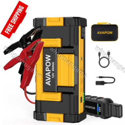 Avapow Car Jump Starter 6000A Peak 32000MAH Power Pack Portable | eBay
