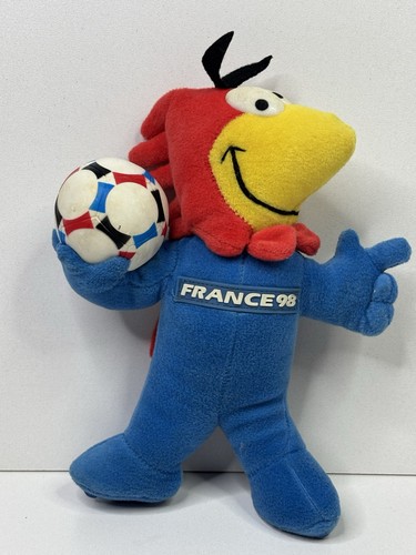 Footix France 98 World Cup Soccer Football Plush 8” Cockerel Mascot Toy ...