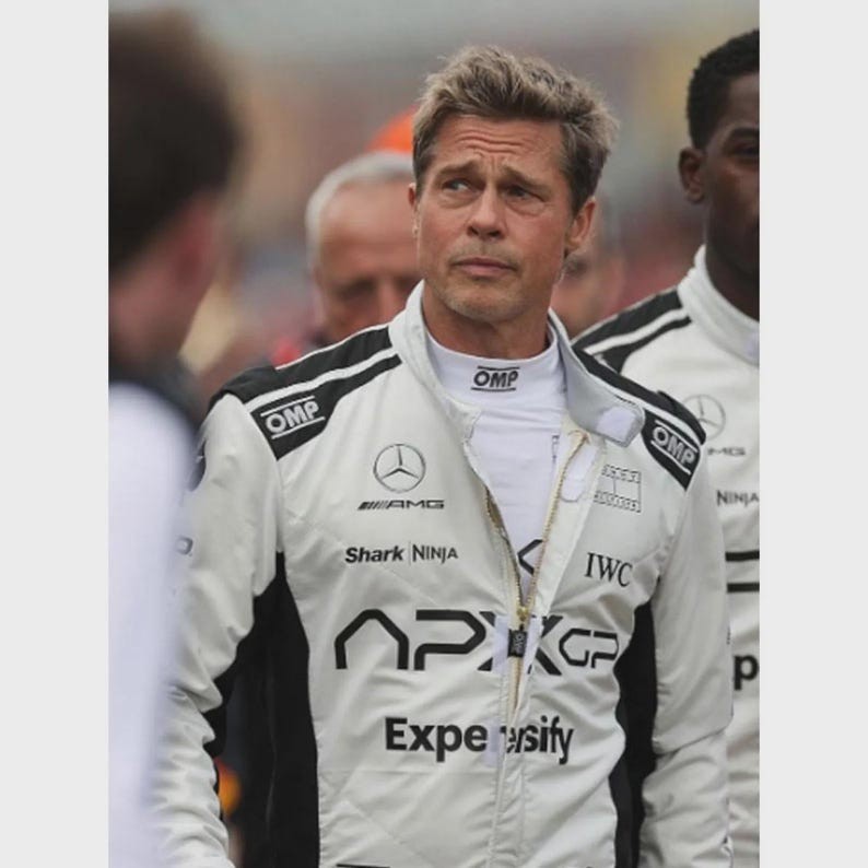 Brad Pitt APXGP Racing Jacket F1 Style Mercedes AMG OMP Expensify Men's ...