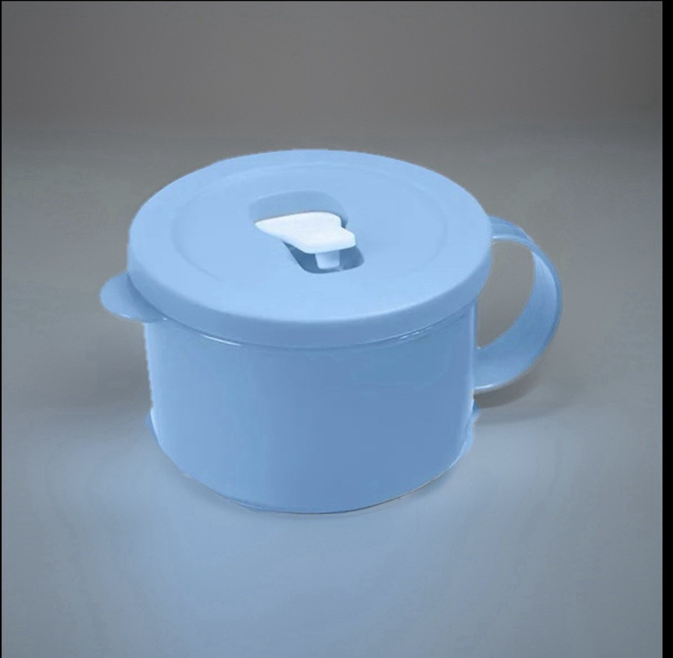 TUPPERWARE CRYSTALWAVE PLUS MUG SOUP 2-CUPS MICROWAVE SAFE BLUE COLOR ...