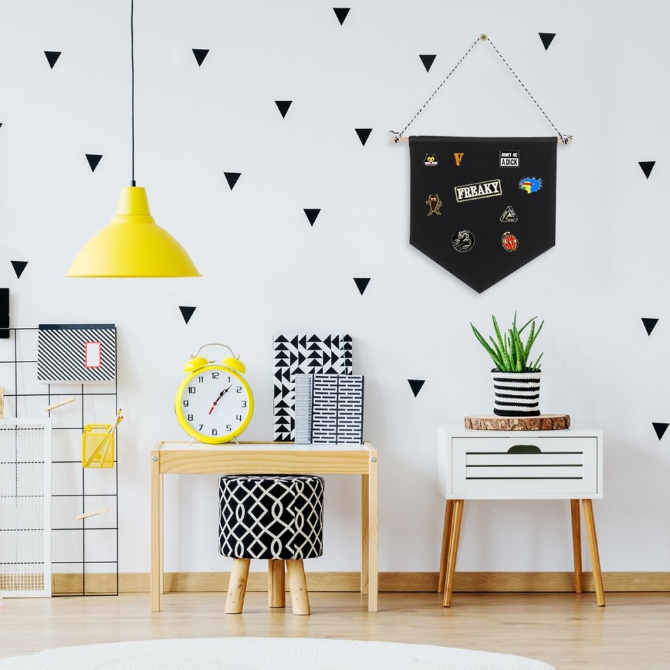 Pin Display Canvas Pennant Banner Enamel Lapel Pin Badge Flag Black ...