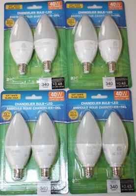 Intertek (8-bulbs) LED Chandelier 4 Watt (40W) B10 3000K Candelabra ...