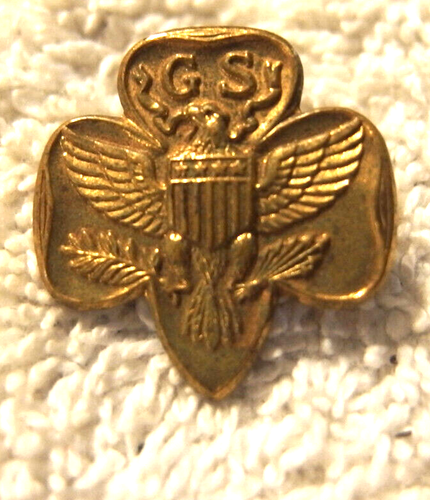 1 Girl Scouts Of America Eagle Logo Gold Tone Pin Older Closure VTG GSA ...