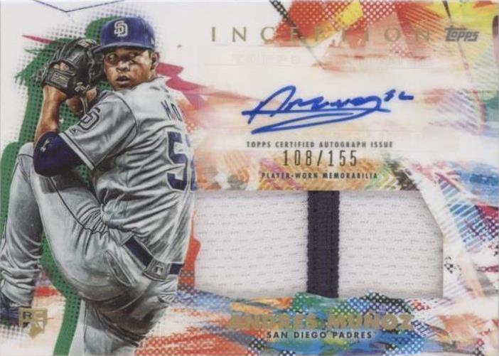 2020 Topps Inception - Inception Autograph Patch Andres Munoz #IAP-AMU ...
