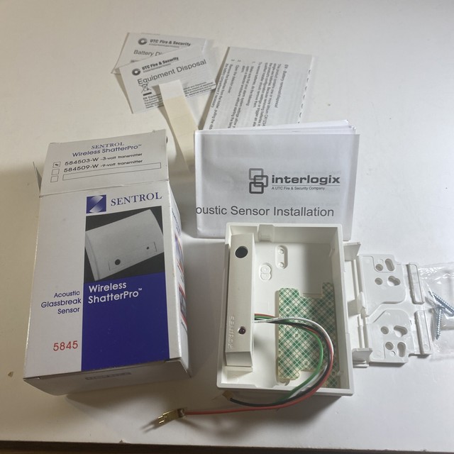 Sentrol 5845 584503-w Wireless ShatterPro Acoustic Glassbreak Sensor ...