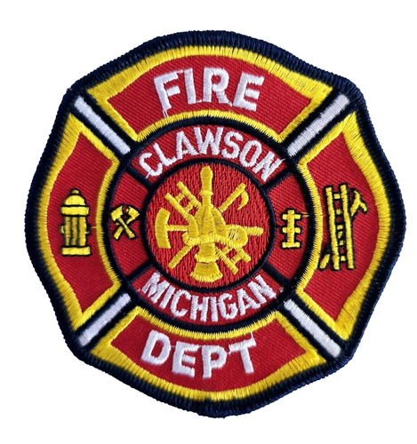 MICHIGAN FIRE DEPT PATCH CLAWSON AREA Firefighters Patch Fireman ...
