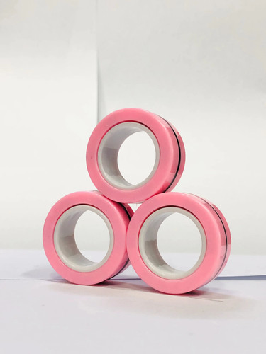 Finger Magnetic Rings Colorful Fidget Toy Set Adult Magnets Spinner ...