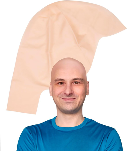 Latex Bald Cap for Adults - Tan Beige Realistic Head Skin Bald Cap Wig ...