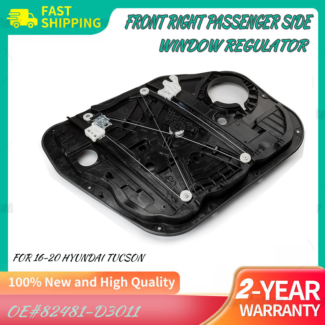 82481-D3011 Window Regulator Front Right Passenger Side For Hyundai ...