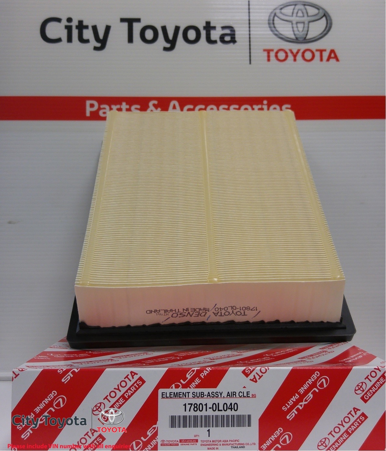 Genuine Toyota Air Filter Fortuner Hilux 5/15-Current 178010L040 | eBay