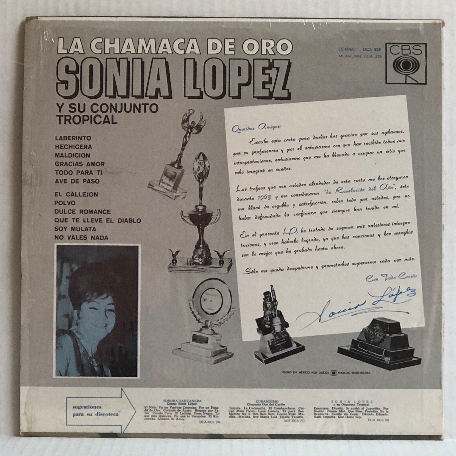 Sonia Lopez LA CHAMACA DE ORO 1964 CBS Compilation MEXICO Shrink MONO ...