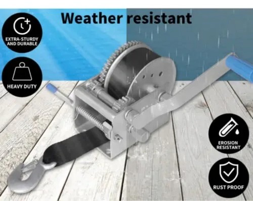 Boat Trailer Hand Winch 4WD 300kg/6615lb Manual Car Webbing Strap 3 ...