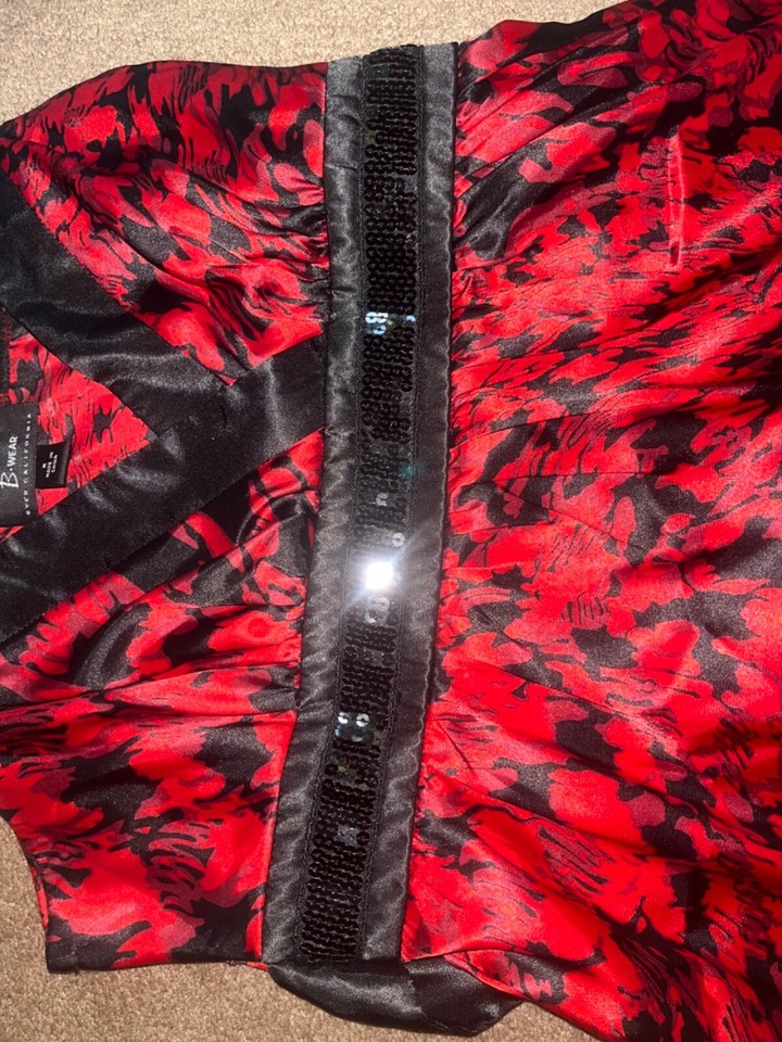 womens B-wear Byer california red & black sequined tank top sz med | eBay