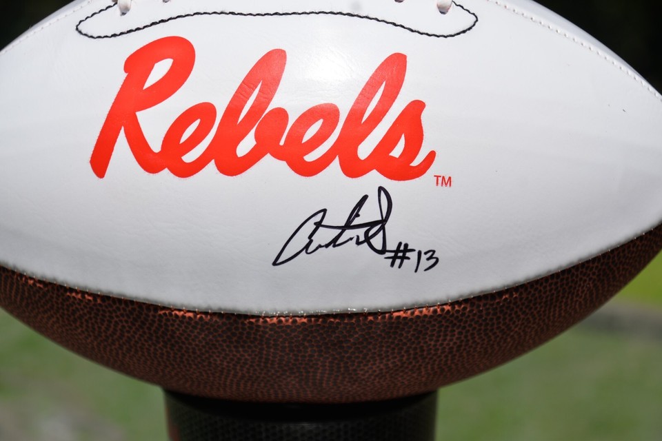 2025 AUSTIN SIMMONS SIGNED OLE MISS REBEL LOGO FOOTBALL | eBay