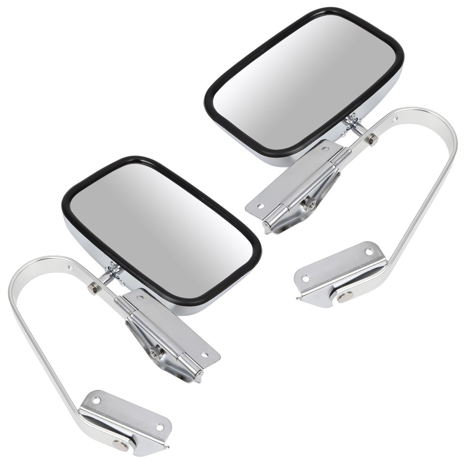 Side View Manual Mirrors Chrome Pair Set For 1980-96 Ford F-Series ...