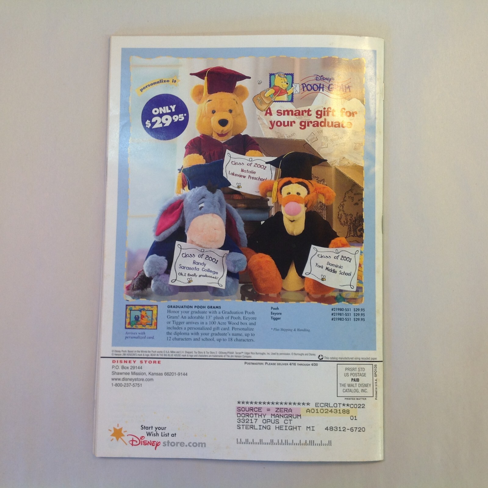 Vintage Apr 2001 The Disney Store Catalog Kanga Roo Cover Gifts ...
