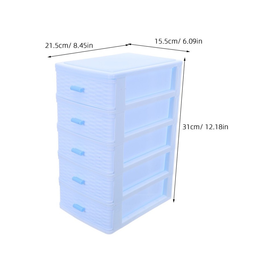 Plastic Drawer Storage Cabinet: Five-Drawer Organizer for Crafts ...