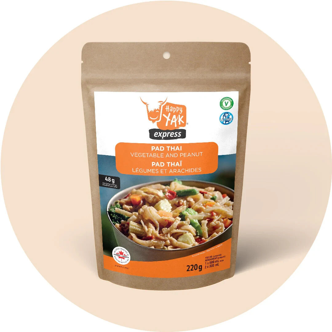 Pack of 2 - Happy Yak Pad Thai- Vegetable and Peanut Camping Food 220g ...