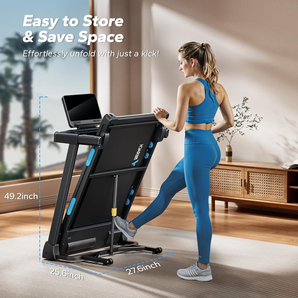 MERACH Foldable Incline Treadmill 7.5MPH Quiet for Home Double Deck ...