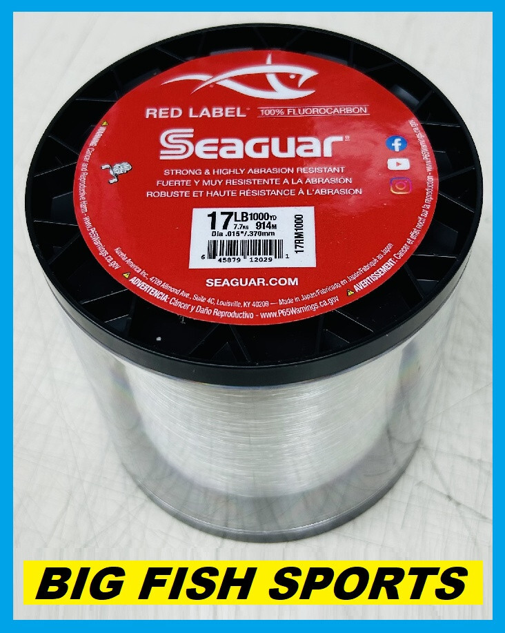 SEAGUAR RED LABEL 100% FLUOROCARBON Fishing Line 1000 YARDS PICK YOUR ...