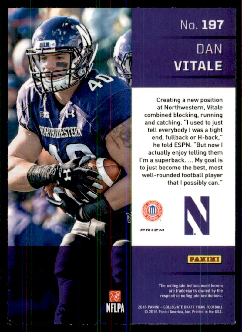 Dan Vitale Northwestern Patriots Sign Fullback Danny Vitale, Putting