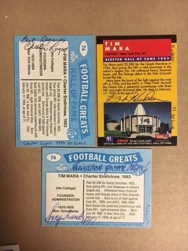 Sonny Franck 1941-47 NY Giants Football Signed Tim Mara Founder Card | eBay