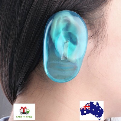 Clear Silicone Ear Cover Hair Dye Shield Protect Water Noise Protection ...