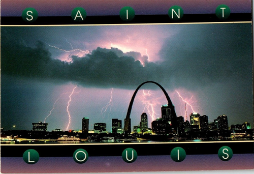 VTG Lightning Display Gateway Arch Saint Louis MO Postcard | eBay