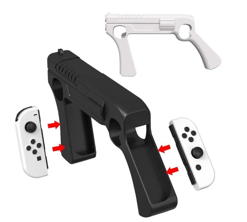 Nintendo Switch NES Shooting Game Gun Controller Joy-Con Hand Grip 1 ...