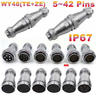 WY48 Aviation Plugs Sockets IP67 Waterproof Cable Connector 5 7 20 27 ...