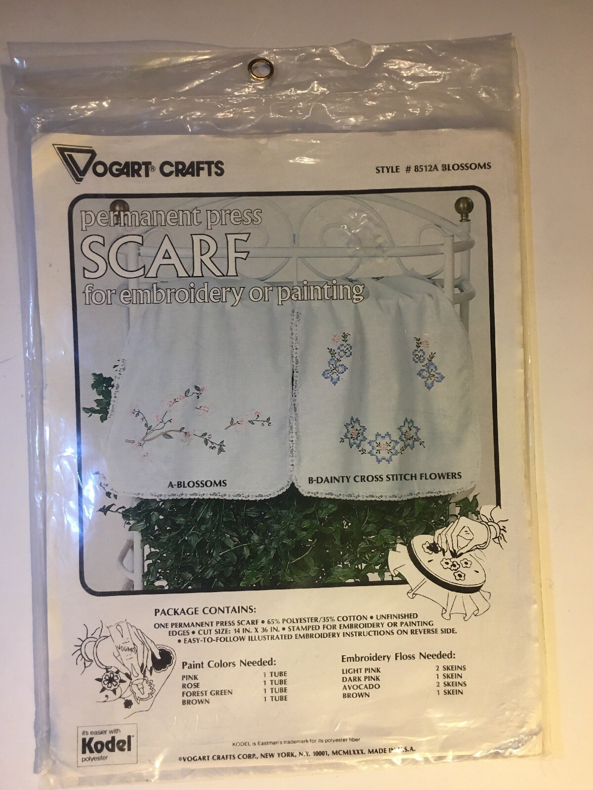 Vtg Vogart Crafts Dresser Scarf 3 Pieces Cross Stitch Florals ...