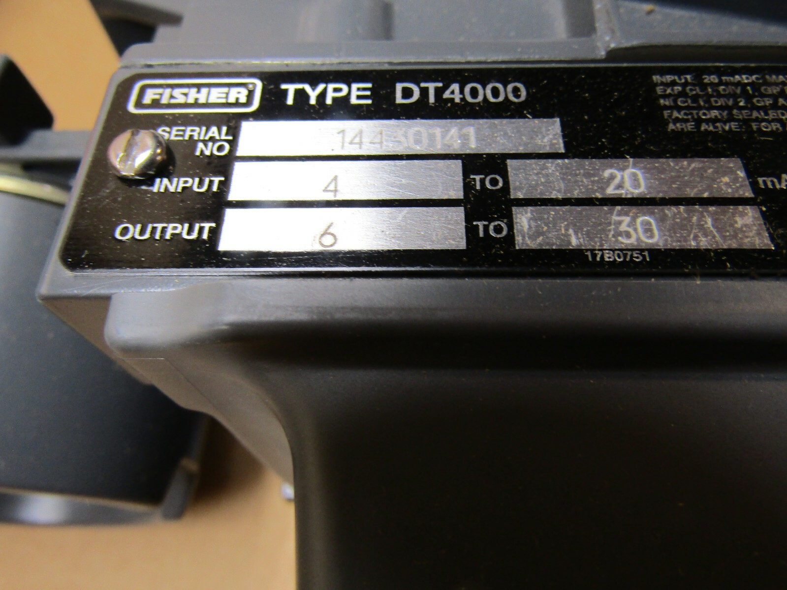 Fisher Controls Fieldvue Valve Positioner Type DT4000 Input: 4-20 ...