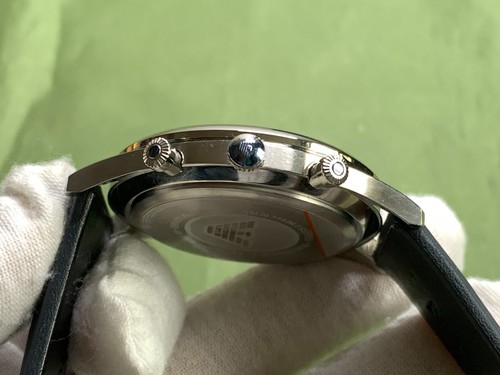 EMPORIO ARMANI AR11018 Blue DIAL CHRONOGRAPH DATE Black Leather MEN ...