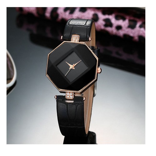 Smart Diamond Shape Watch Black Jewel Present Gift Birthday Quality UK ...