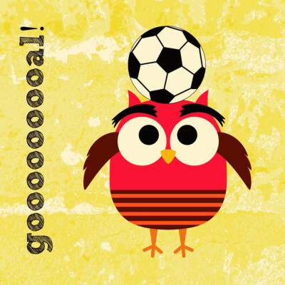 Soccer Owl by Brandi Fitzgerald 8x8 Childrens Graphic Art Print Poster ...
