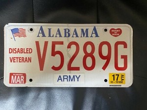 Alabama Disabled Veteran Army License Plate | eBay