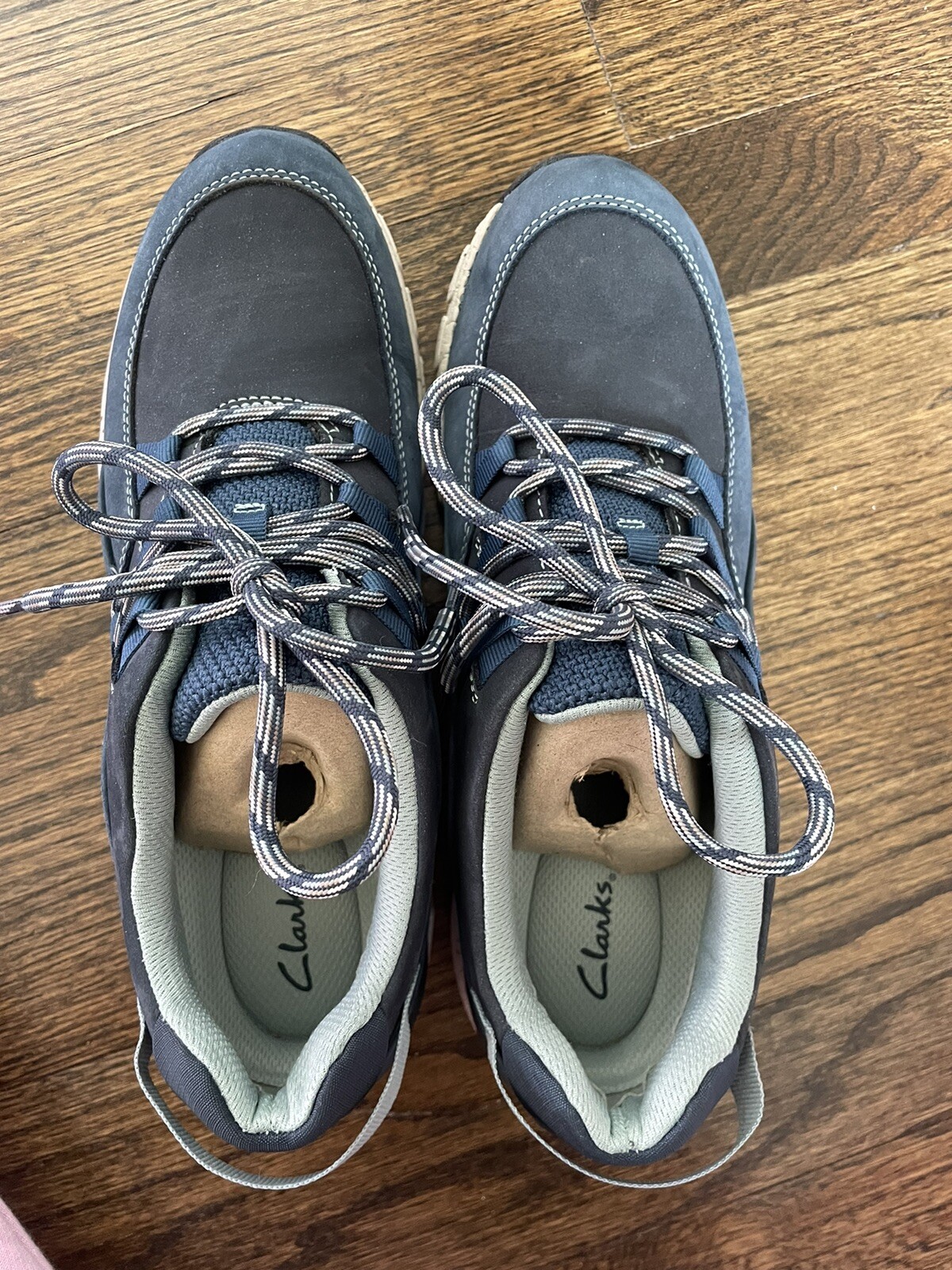 Clarks Wave Walk Leather Waterproof Sneakers Size 9.5 Navy Blue | eBay