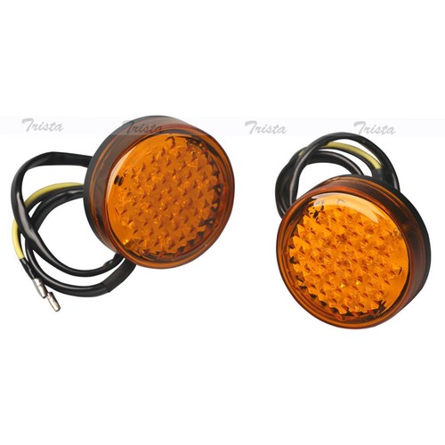 2PCS 20 LED Amber Round Motorcycle ATV Bike Turn Signals Indicator ...