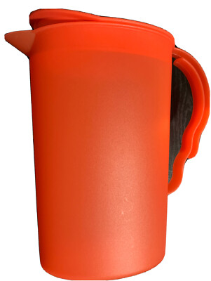 Tupperware Orange Pitcher Impressions Slim Rocker Lid 2 quarts new | eBay