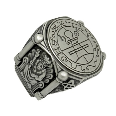 Secret Seal of King Solomon Silver 925 Men’s Ring Demon Protection ...